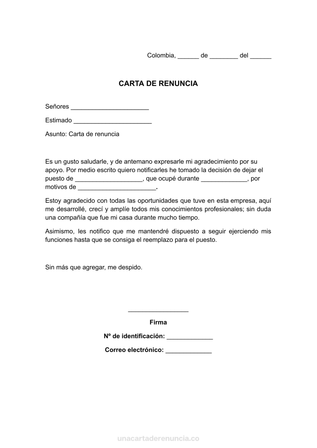 ᐅ Carta de Renuncia con Agradecimiento ⇒ +10 Ejemplos ️